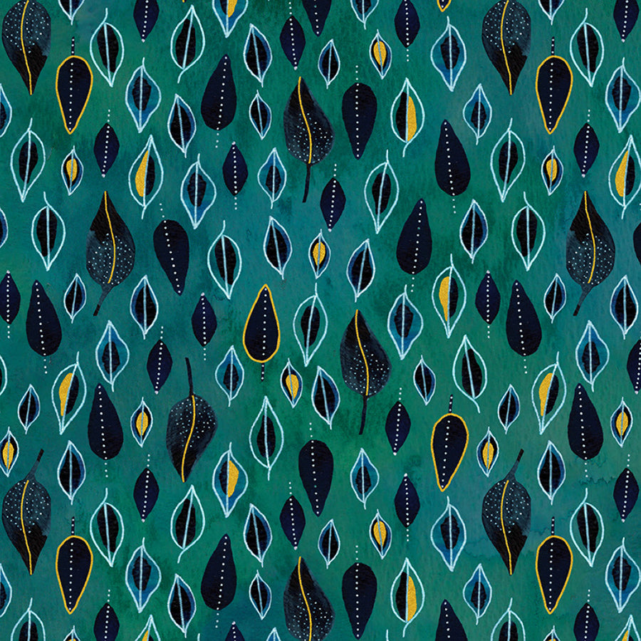 Ebb & Flow Trickle Emerald Metallic – Windham – Fort Worth Fabric Studio
