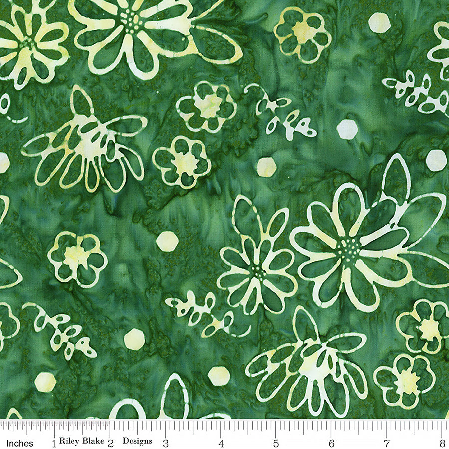 Watercolor Daisies Batiks Main Garden Party – Riley Blake – Fort Worth Fabric Studio
