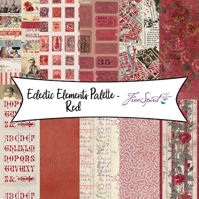 Eclectic Elements Palette - Red by Tim Holtz for Free Spirit Fabrics ...