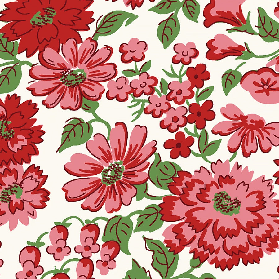 Merry Go Round Blooming Meadow Red – Windham – Fort Worth Fabric Studio