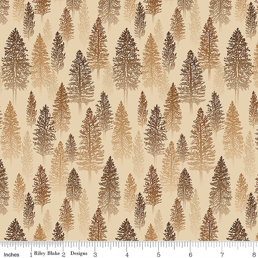 Pine Grove Trees Putty – Remnant 38″ × 44″ – Riley Blake – Fort Worth ...