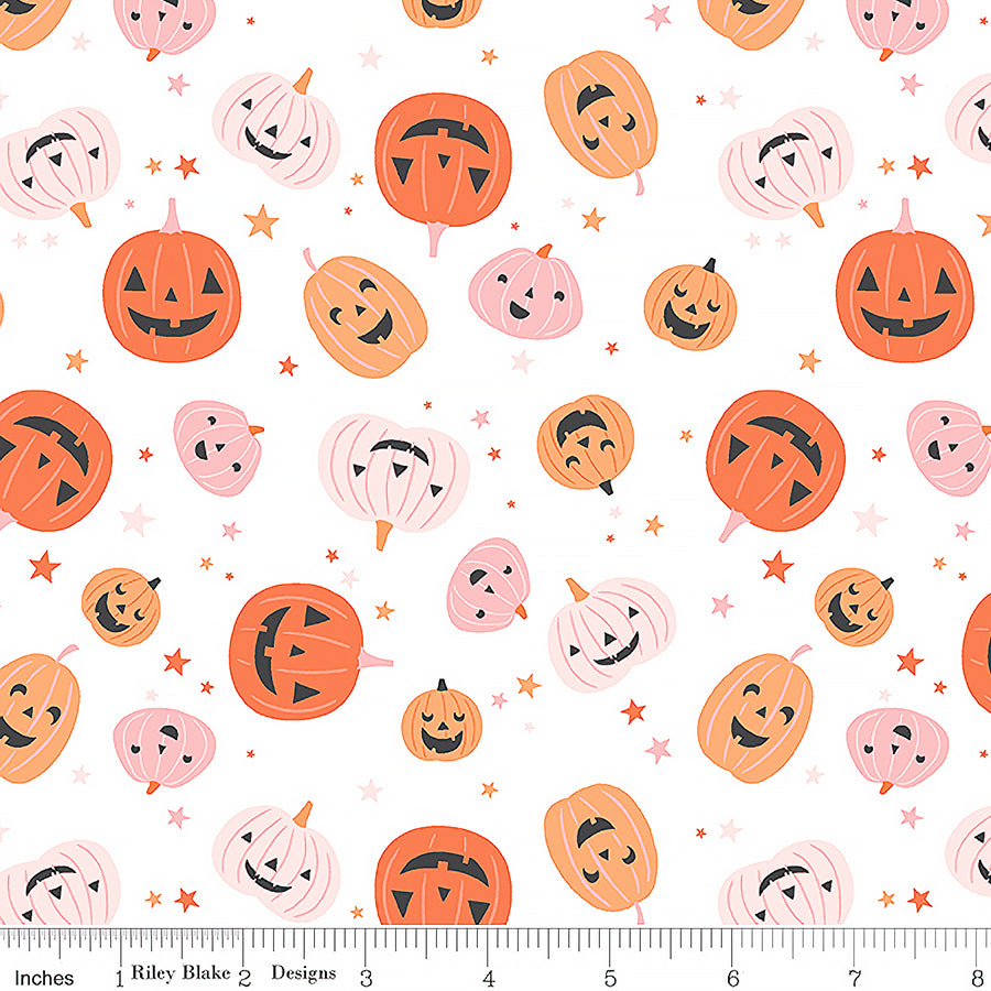 Hey Pumpkin Pumpkins White – Riley Blake – Fort Worth Fabric Studio