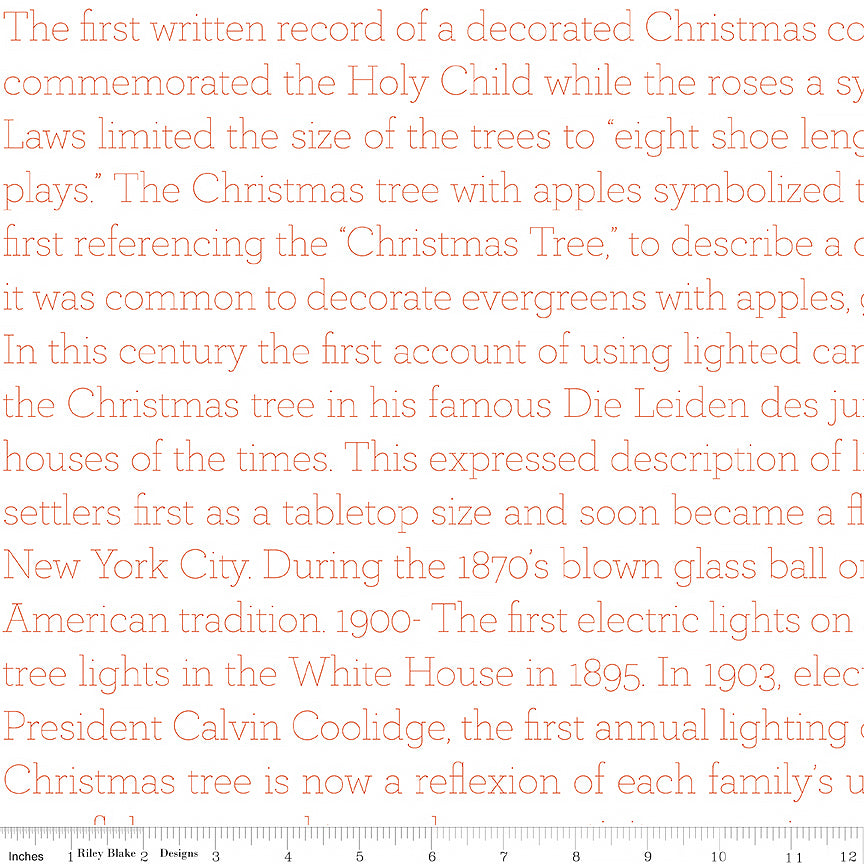 Classic Christmas Tree History Text Red – Riley Blake – Fort Worth ...