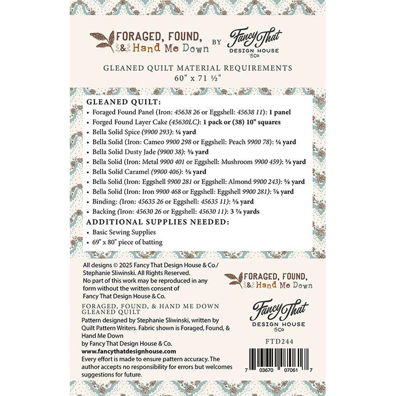 Gleaned Quilt Pattern by Fancy That Design House – Fort Worth Fabric Studio