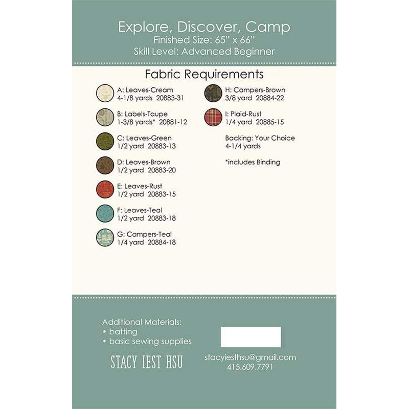 Explore, Discover, Camp Quilt Pattern by Stacy Iest Hsu – Fort Worth ...