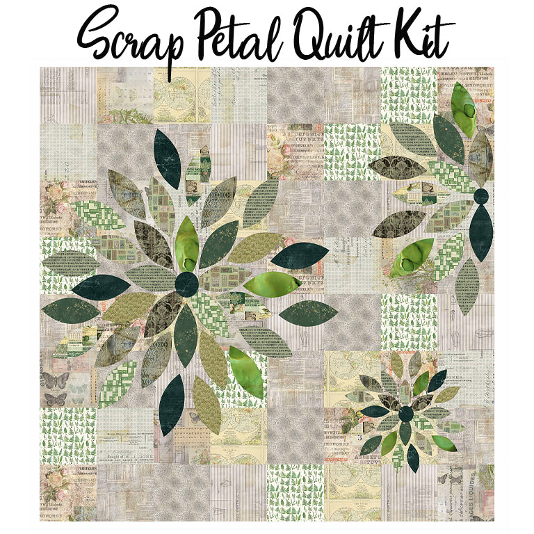Scrap Petal Quilt Kit with Eclectic Elements Palette - Green from Free ...